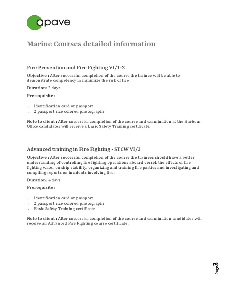 STCW Marine Training Course Overview | PDF | Security Guard | Safety