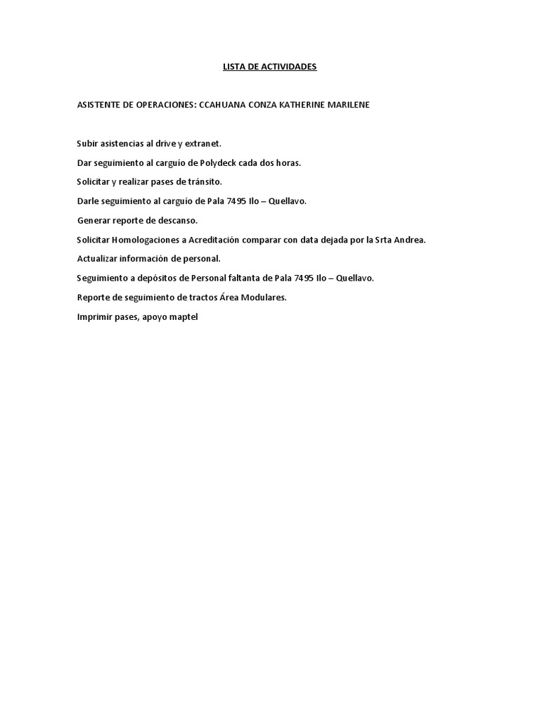 Lista de Actividades | PDF | Tecnología