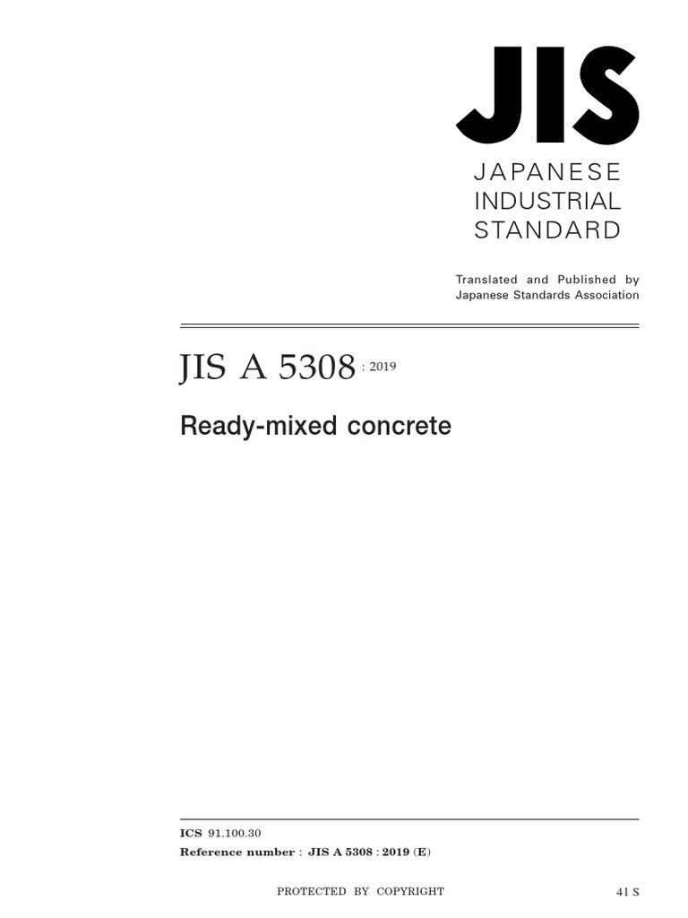 JIS A 5308: Ready-Mixed Concrete | PDF | Concrete | Patent