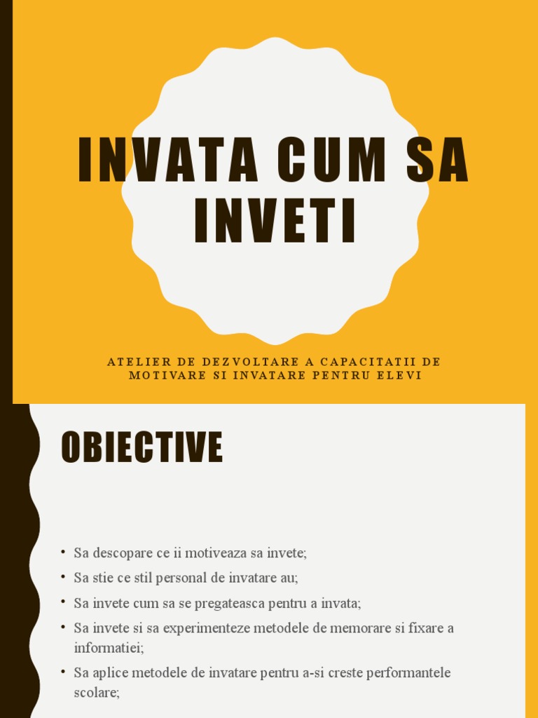 Proiectie Invata Sa Inveti | PDF