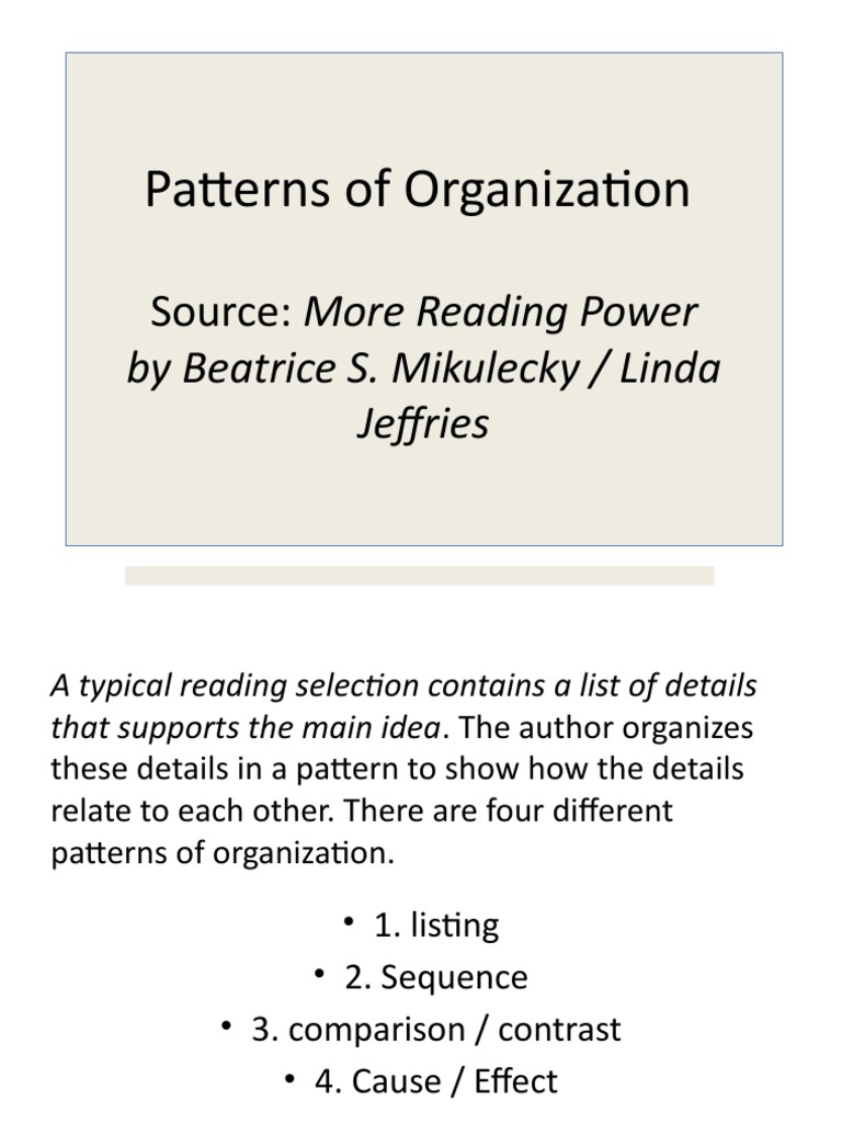 Understanding Patterns of Organization | PDF | Linguistics