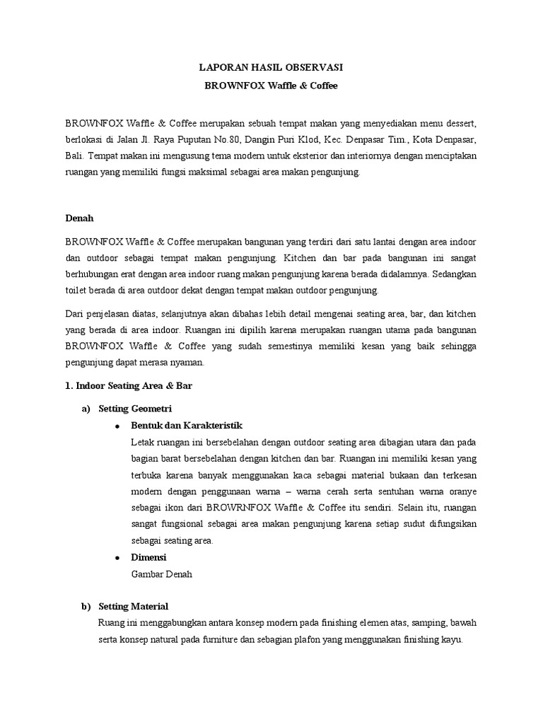 Laporan Hasil Observasi | PDF