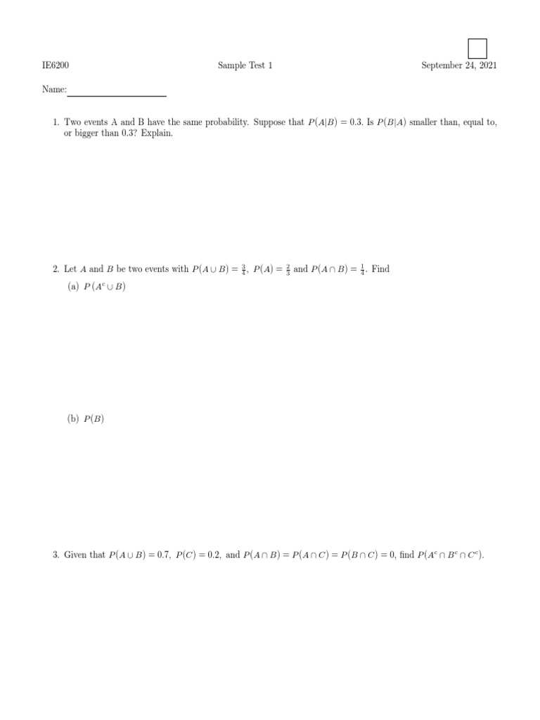 Sample Test1 | PDF