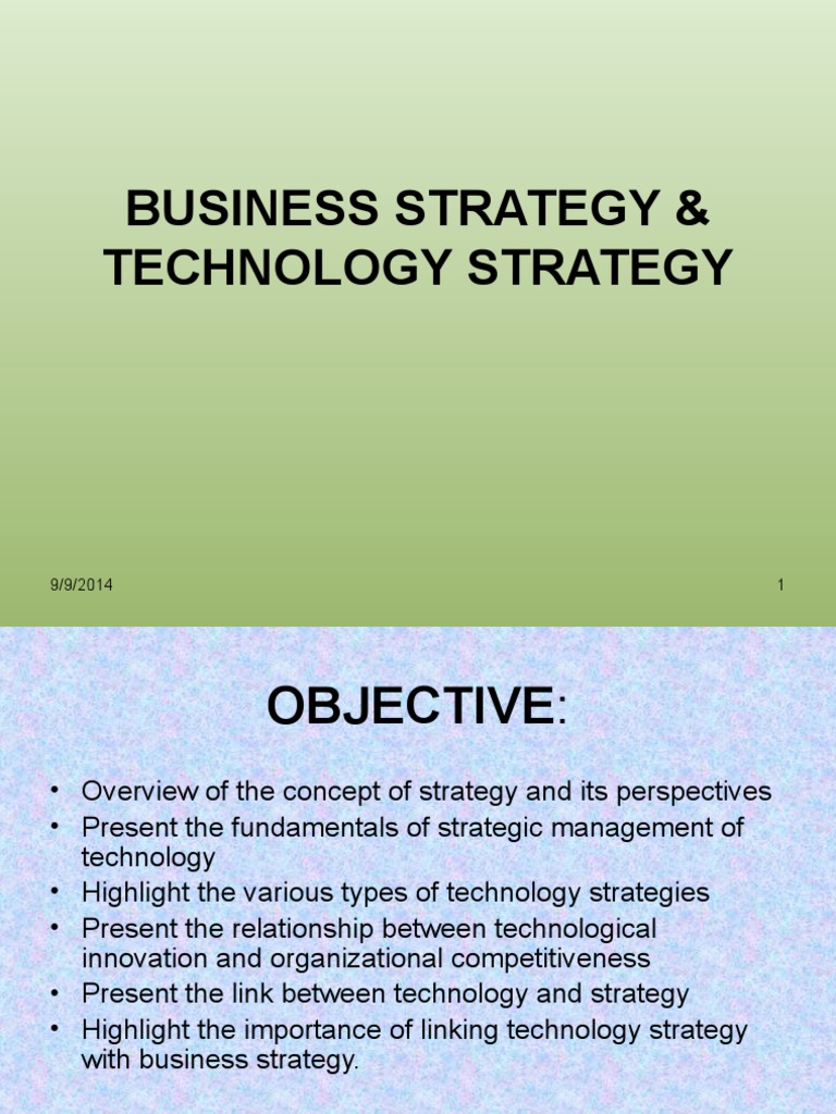 Business and Technology Strategy Overview | PDF | Strategic Management ...