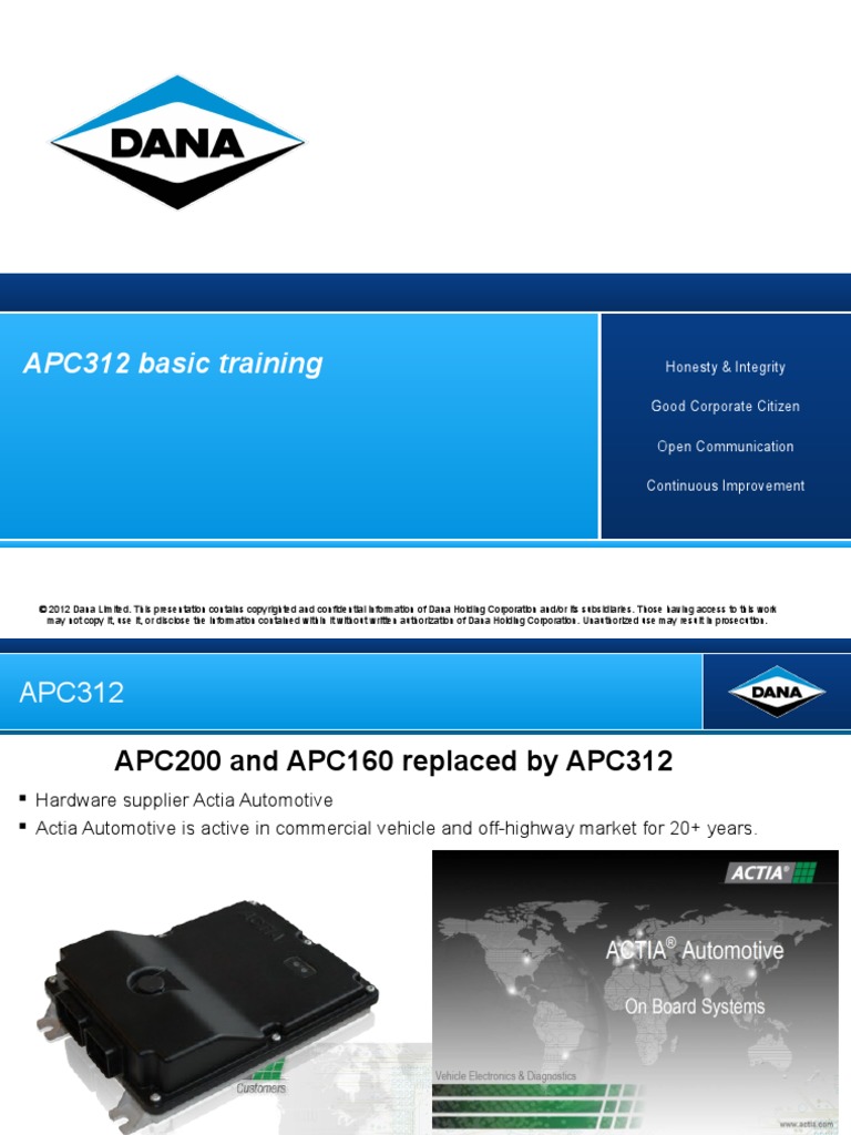 APC312 Basic Training: Honesty & Integrity Good Corporate Citizen Open Communication Continuous ...