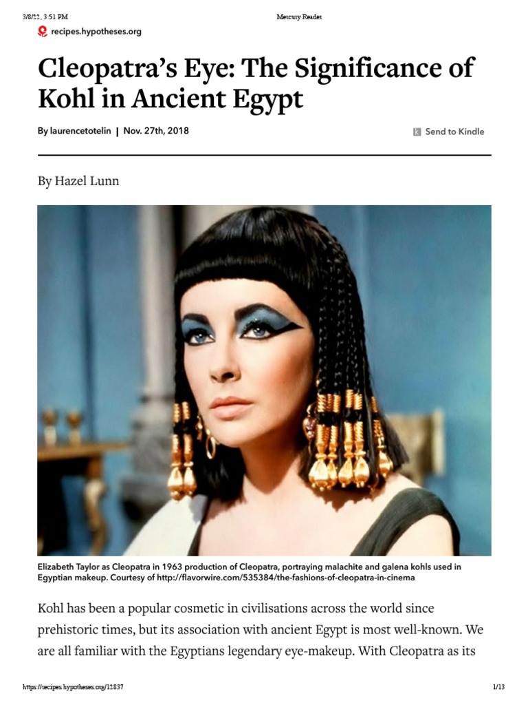The Medicinal and Religious Significance of Kohl in Ancient Egypt | PDF ...
