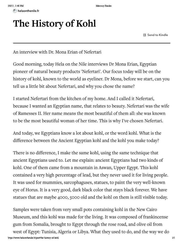 The History of Kohl | PDF | Ancient Egypt | Egypt