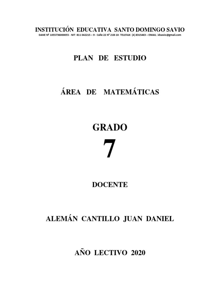 Clases Del Grado Septimo | PDF | Entero | Números