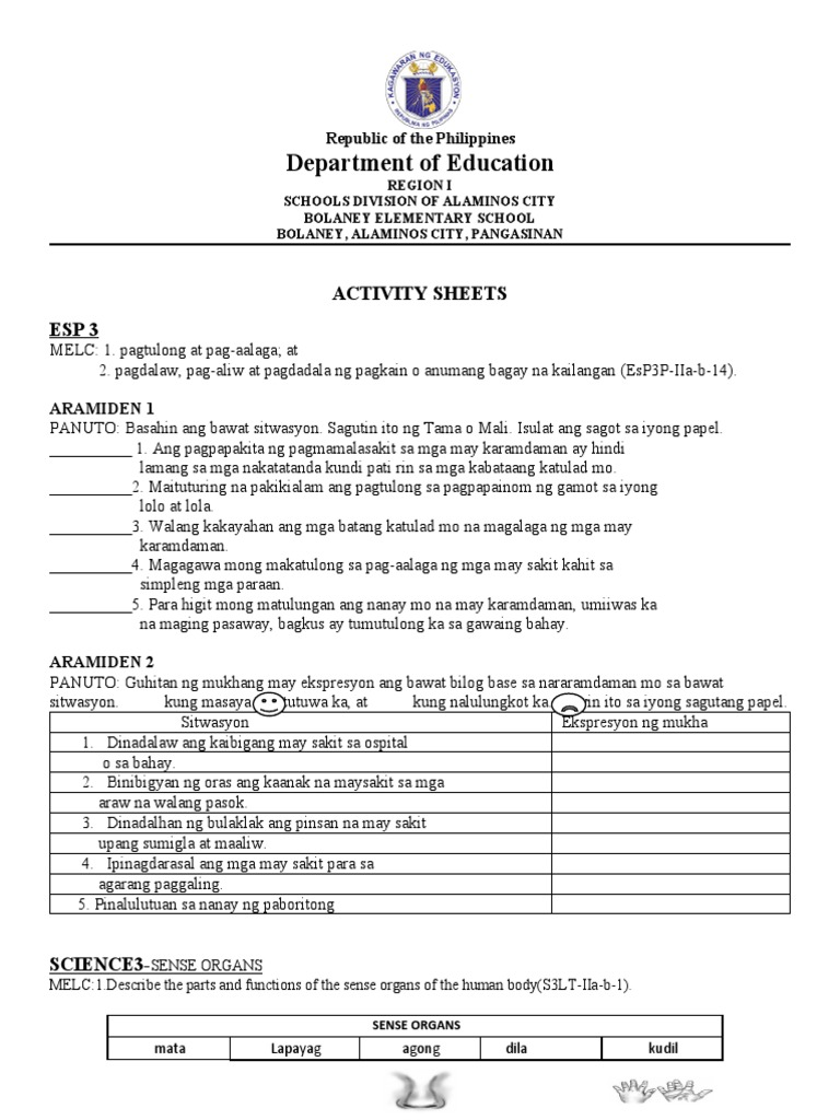 Activity Sheets (Autorecovered) | PDF