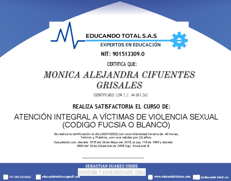 Certificado Educando Total S.A.S | PDF
