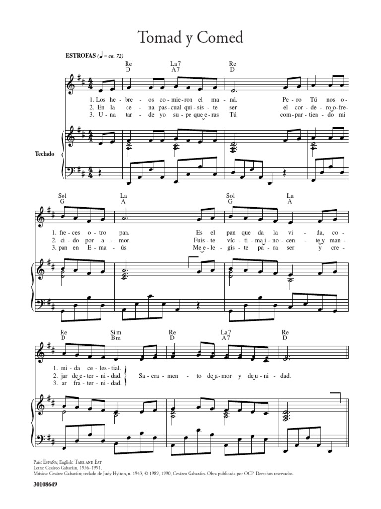 Tomad y Comed-Cesareo Gabarain | PDF