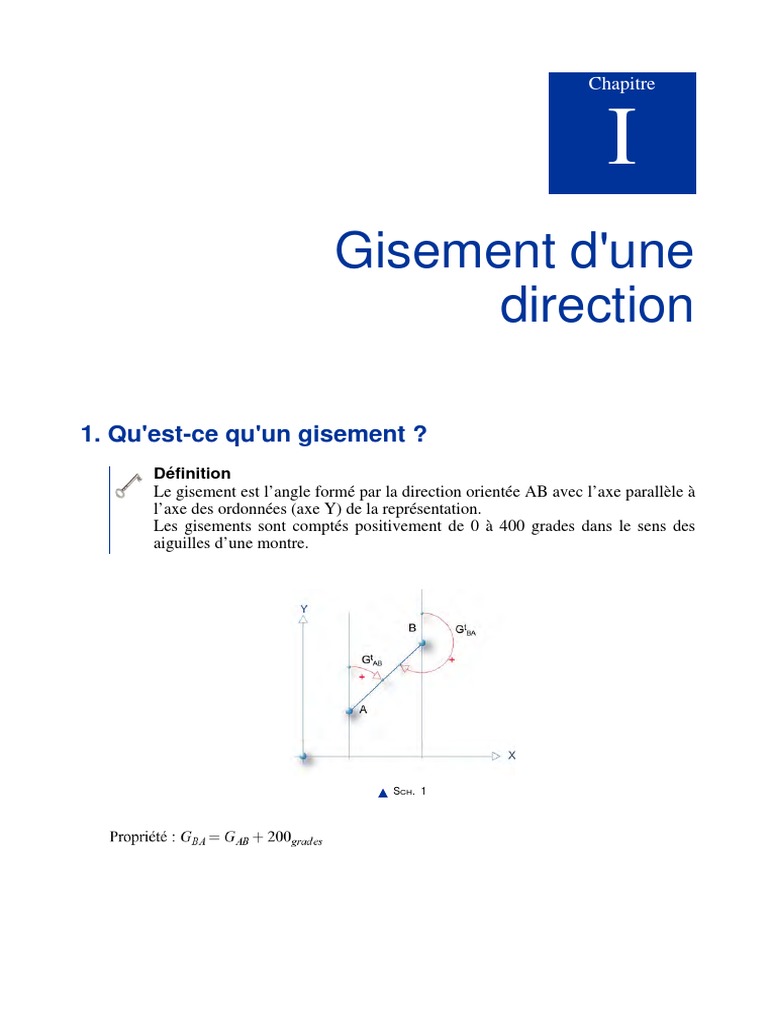 Calcul du gisement en topographie | PDF | Angle | Géométrie