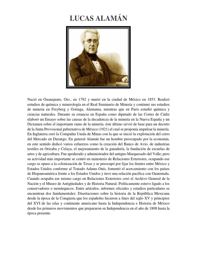 Biografías de Lucas Alamán y Mora | PDF | México