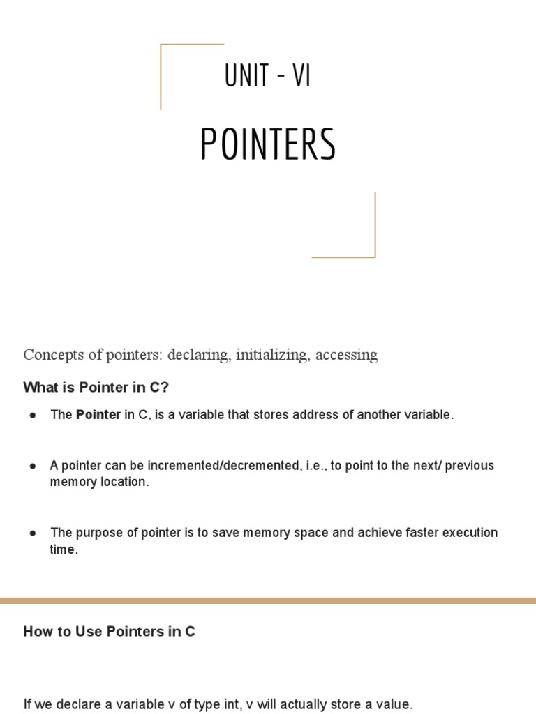 CopyofCopyofUNIT VI - Pointers | Download Free PDF | Pointer (Computer Programming) | Integer ...