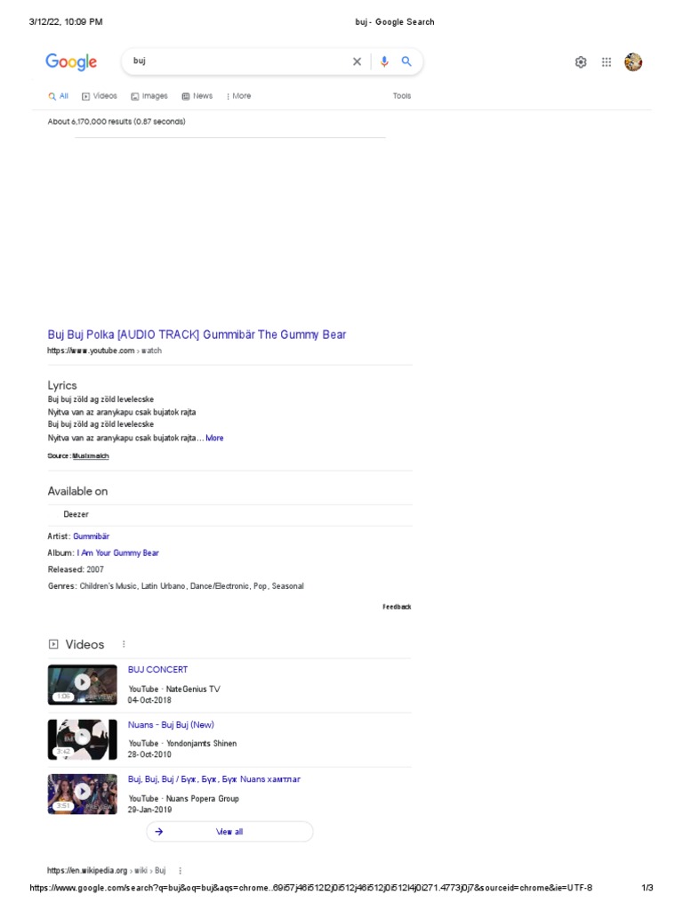 Gummibär Buj Buj Polka Lyrics | PDF | World Wide Web | Internet & Web