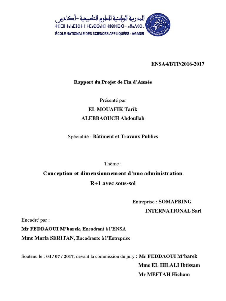 Conception d'une administration R+1 avec sous-sol | PDF | Béton armé ...