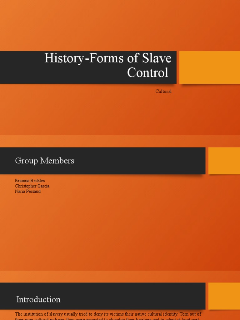 Forms of Slave Control | PDF | Slavery | Atlantic Slave Trade