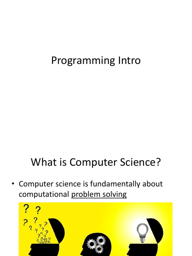 Programming Intro: Solving Problems with Algorithms | PDF | Programming | Computer Program