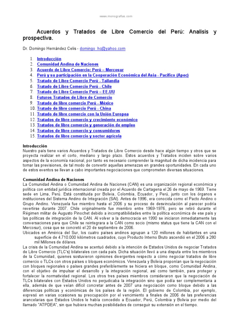 Acuerdos TLC Peru | PDF