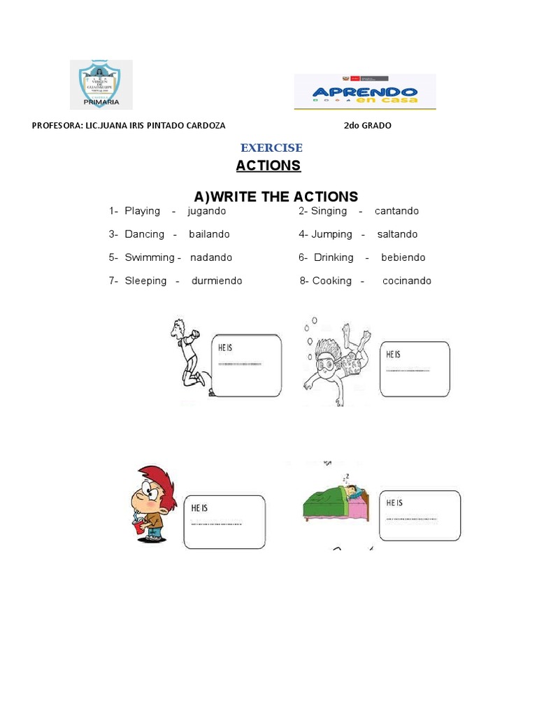 Spanish Action Words for Kids | PDF