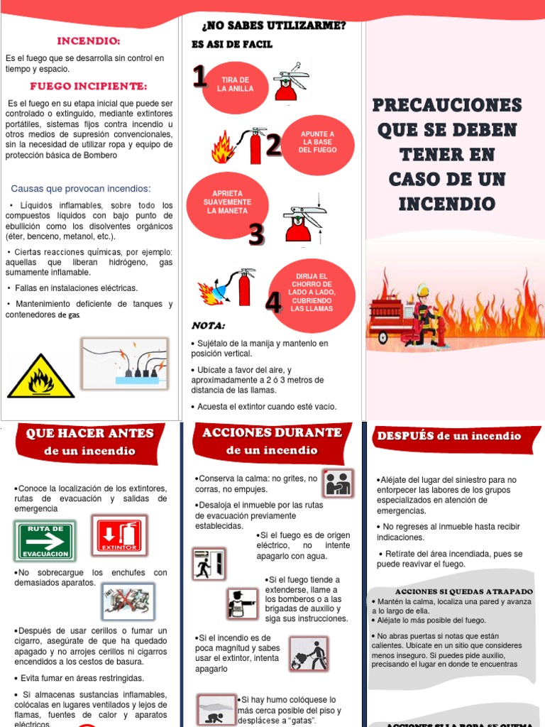 Triptico Incendio | PDF | Incendios | Química