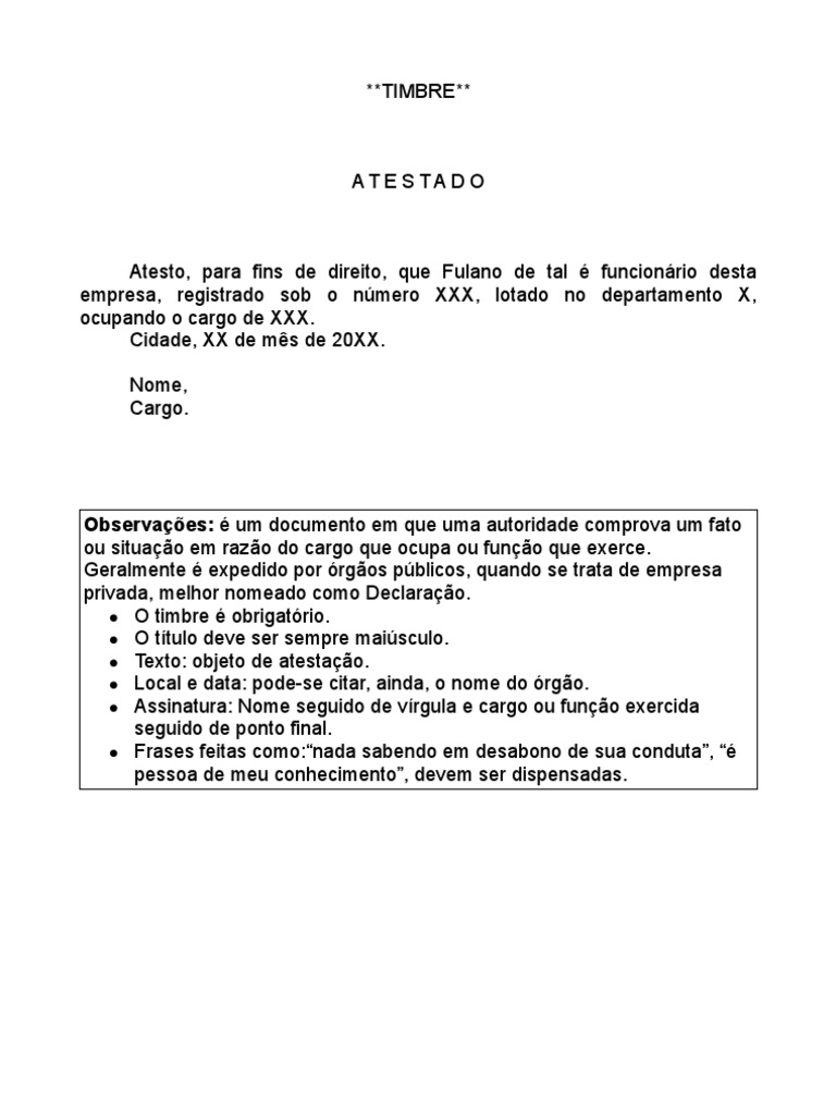 Modelo Atestado | PDF