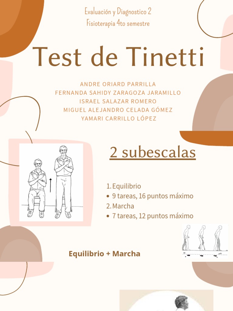 Test de Tinetti: Evaluación de Equilibrio y Marcha | PDF | Salud y ...