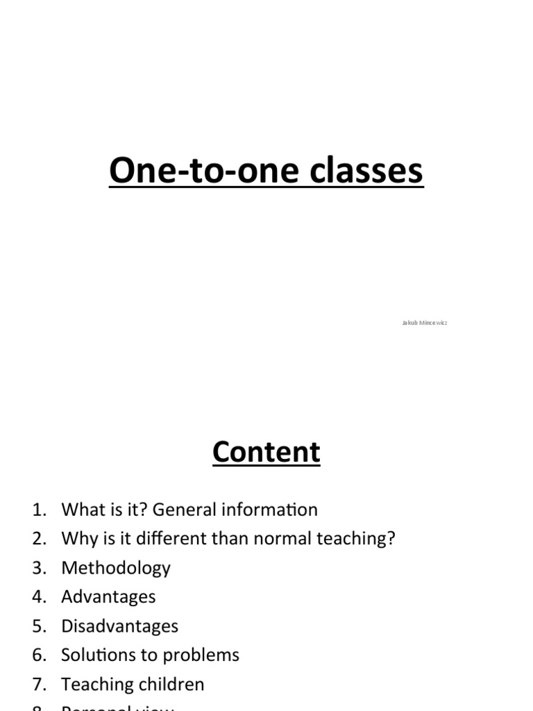 One To One Classes | PDF | Teachers | Mentorship