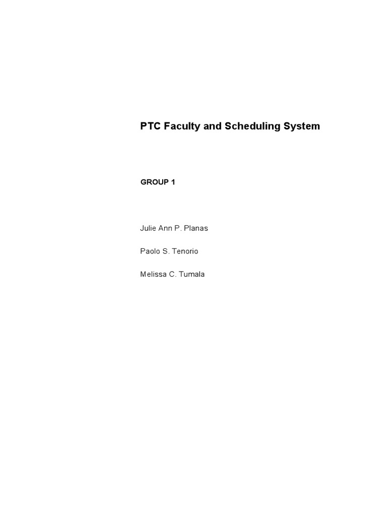 GRP1 - Faculty Scheduling&Loading - Ch1 | PDF | Teachers | Web Application