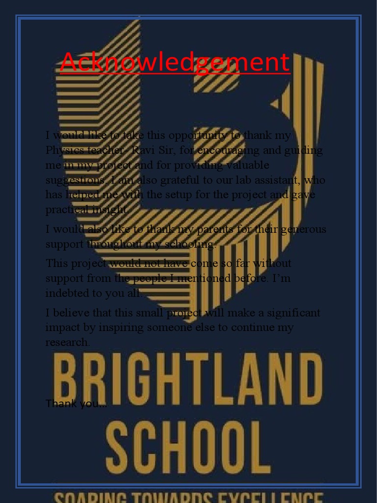 Acknowledgement Phy | PDF