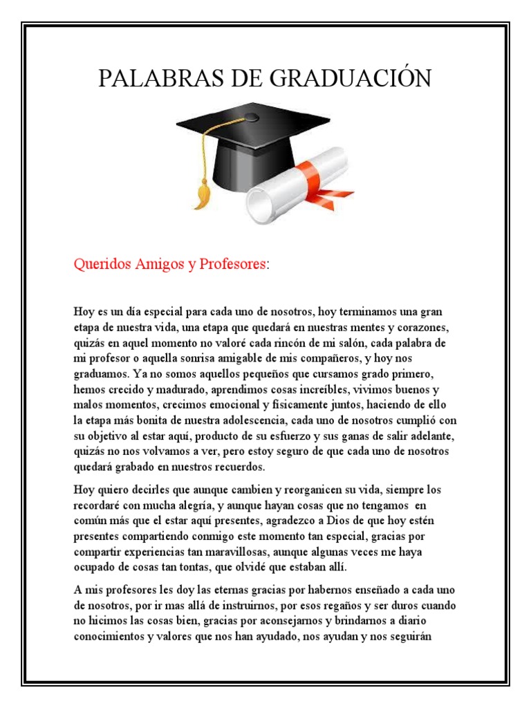 Palabras de Graduación | PDF