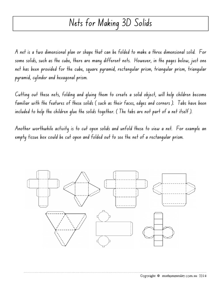 Nets For Making Solids U | PDF | Euclid | Geometric Shapes
