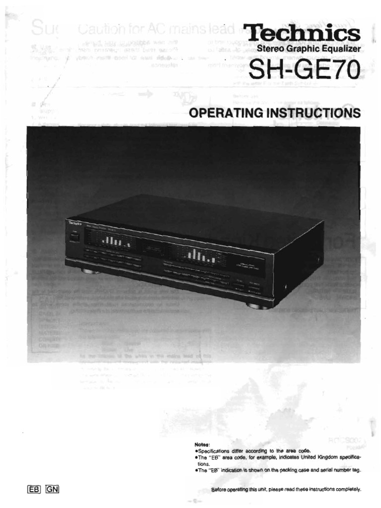 SH-GE70: Operating Instructions | PDF | Equalization (Audio) | Ac Power ...