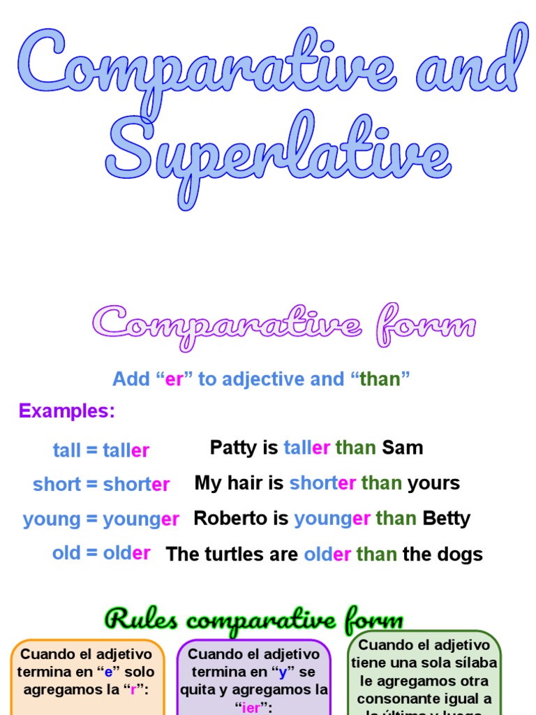 Copia de Comparative and Superlative Adjectives Grade Fifth | PDF ...