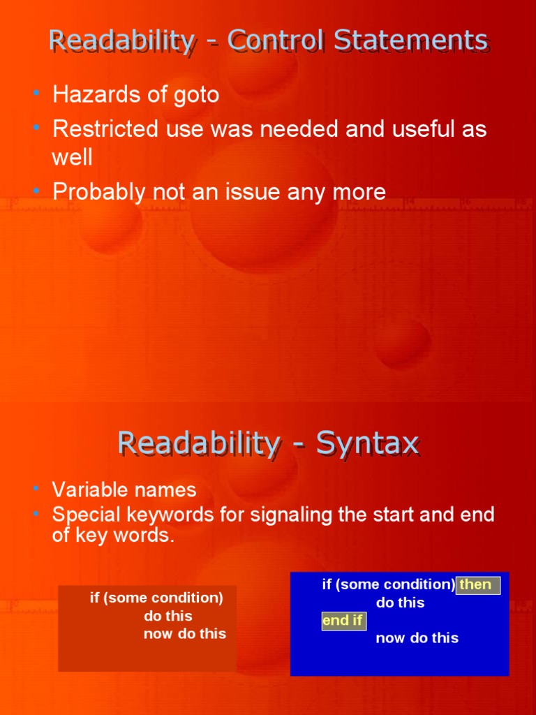 Control Statements Keywords Improve Readability Pdf Array Data Type Pointer Computer