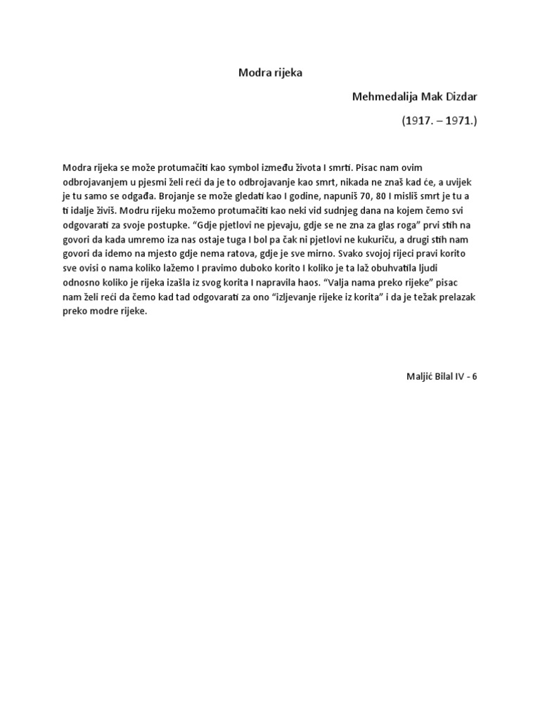 Modra Rijeka | PDF