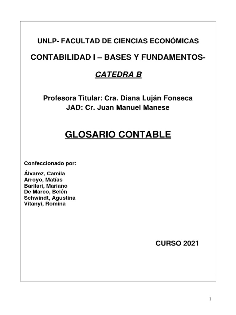 Glosario Contable 2021 | PDF | Contabilidad | Dinero