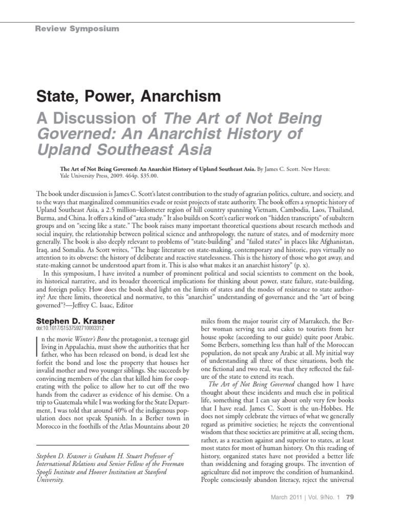 State, Power, Anarchism: A Discussion of The Art of Not Being | PDF ...