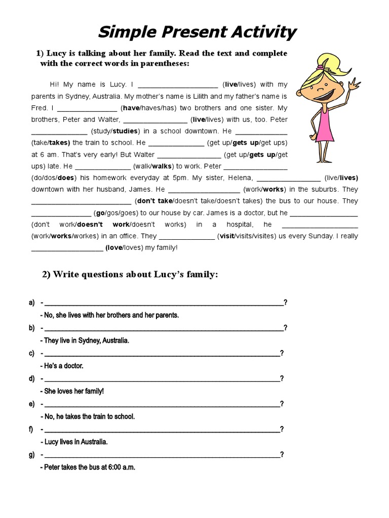 Simple Present Activity | PDF