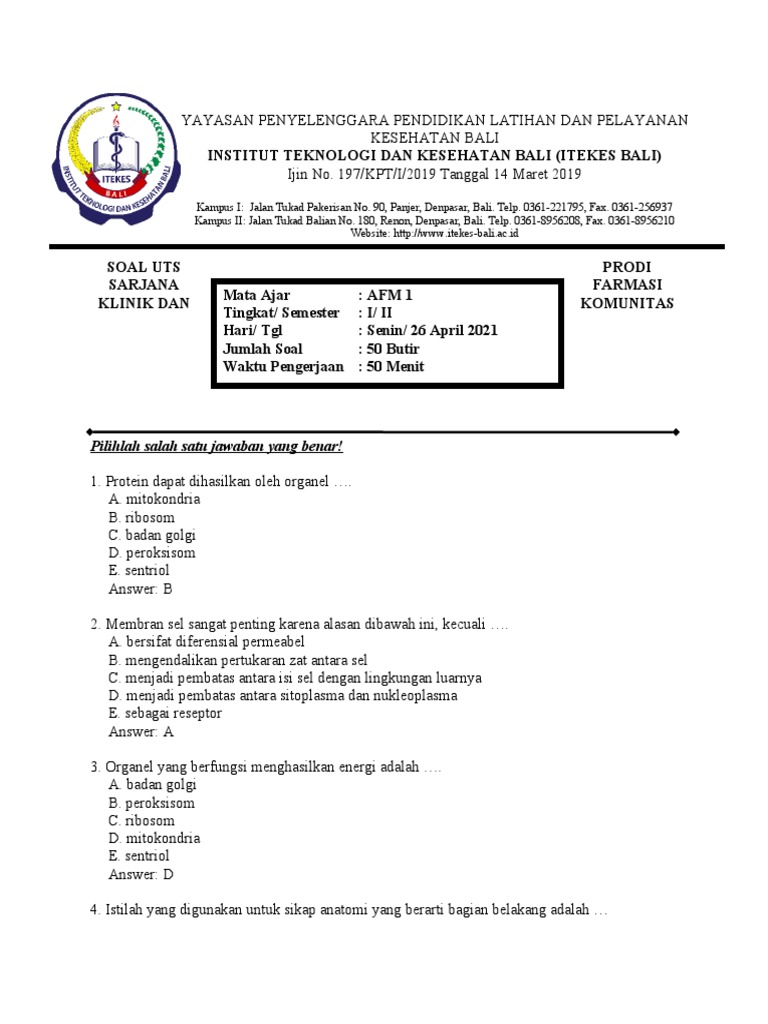 Soal UTS AFM | PDF