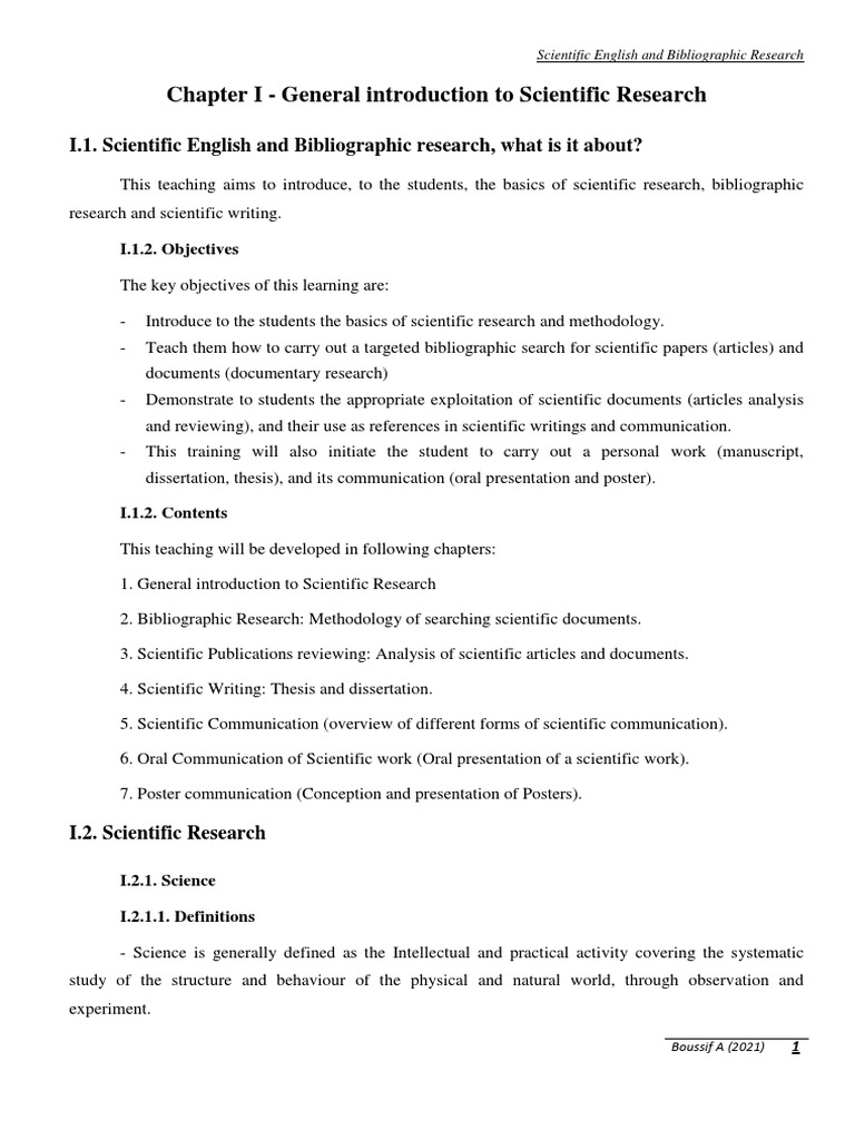 Chapter I - General Introduction To Scientific Research | PDF ...