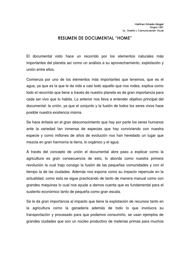Resumen - HOME DOCUMENTAL | PDF
