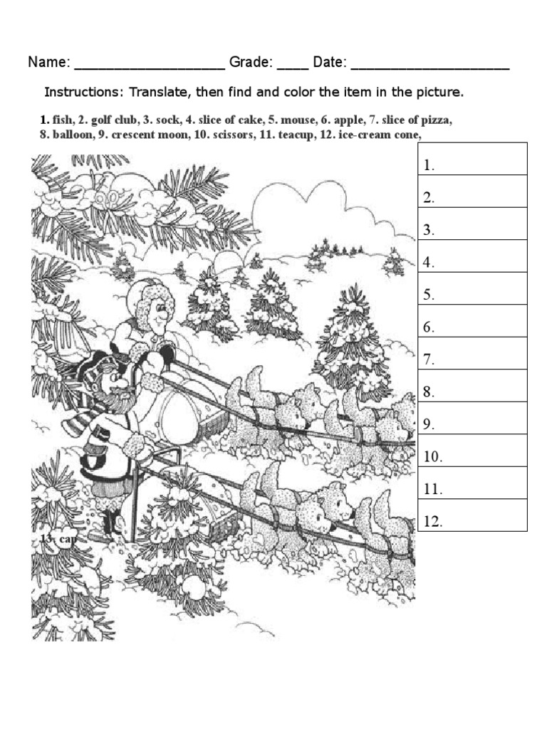 Hidden Picture Snow | PDF