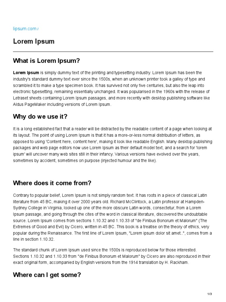 Lorem Ipsum (Seriously) | PDF | Tullii