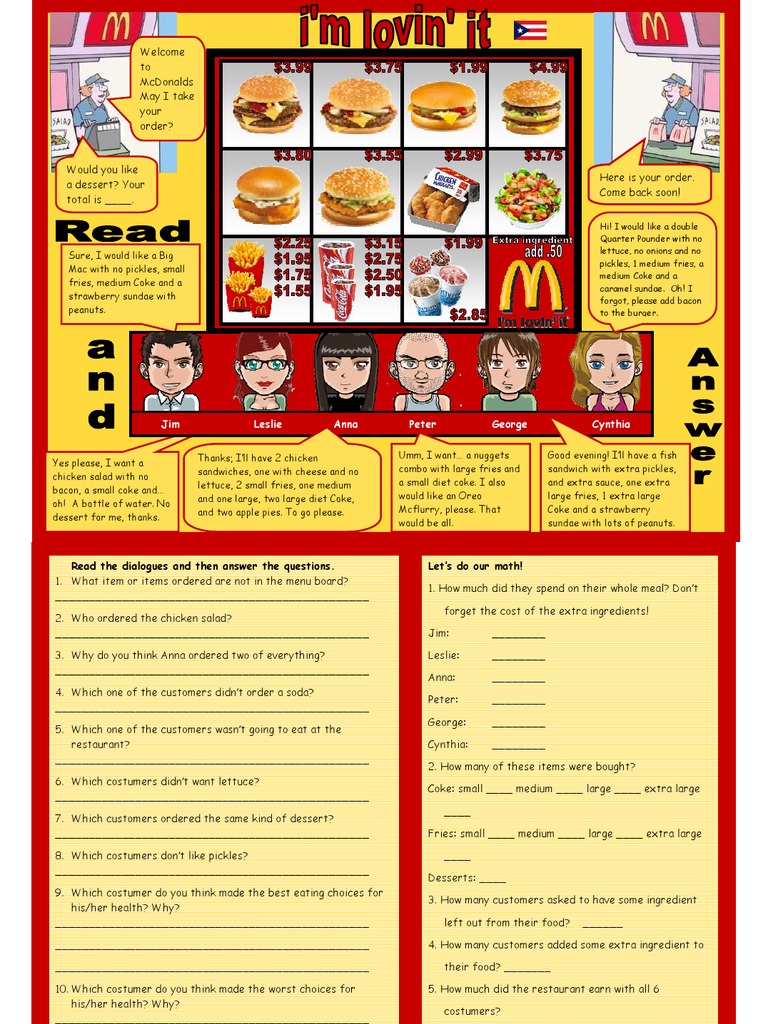 Welcome To Mcdonalds May I Take Your Order? | PDF | Foods | Cuisine