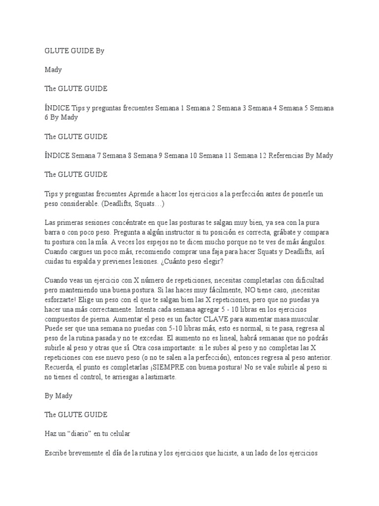 Glute Guide Mady Daily | PDF | Entrenamiento con pesas