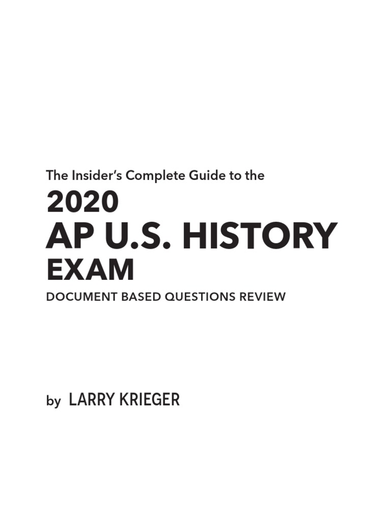 APUSH-DBQ 2020 Book v2 | PDF | Essays | Rubric (Academic)