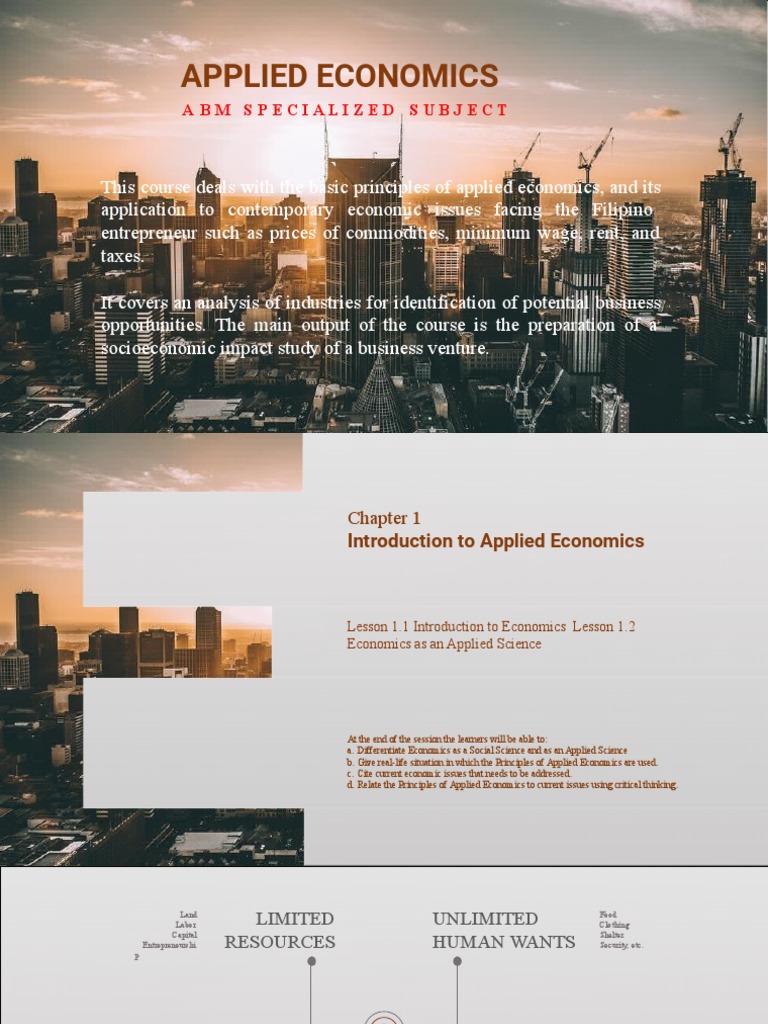 Applied Econ - Module 1 | PDF | Economics | Microeconomics