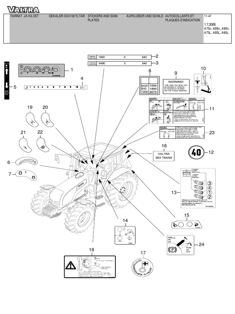 Valtra A Spare Part Catalogue A75 | PDF