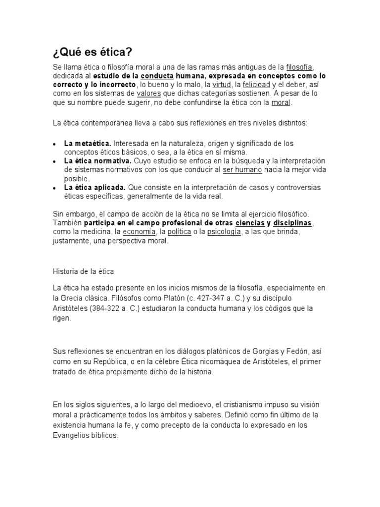 Etica Definicion | PDF | Moralidad | Teorías filosóficas